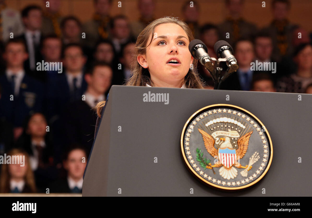 Hannah Nelson, 16, speaks ahead of a keynote address delivered US ...