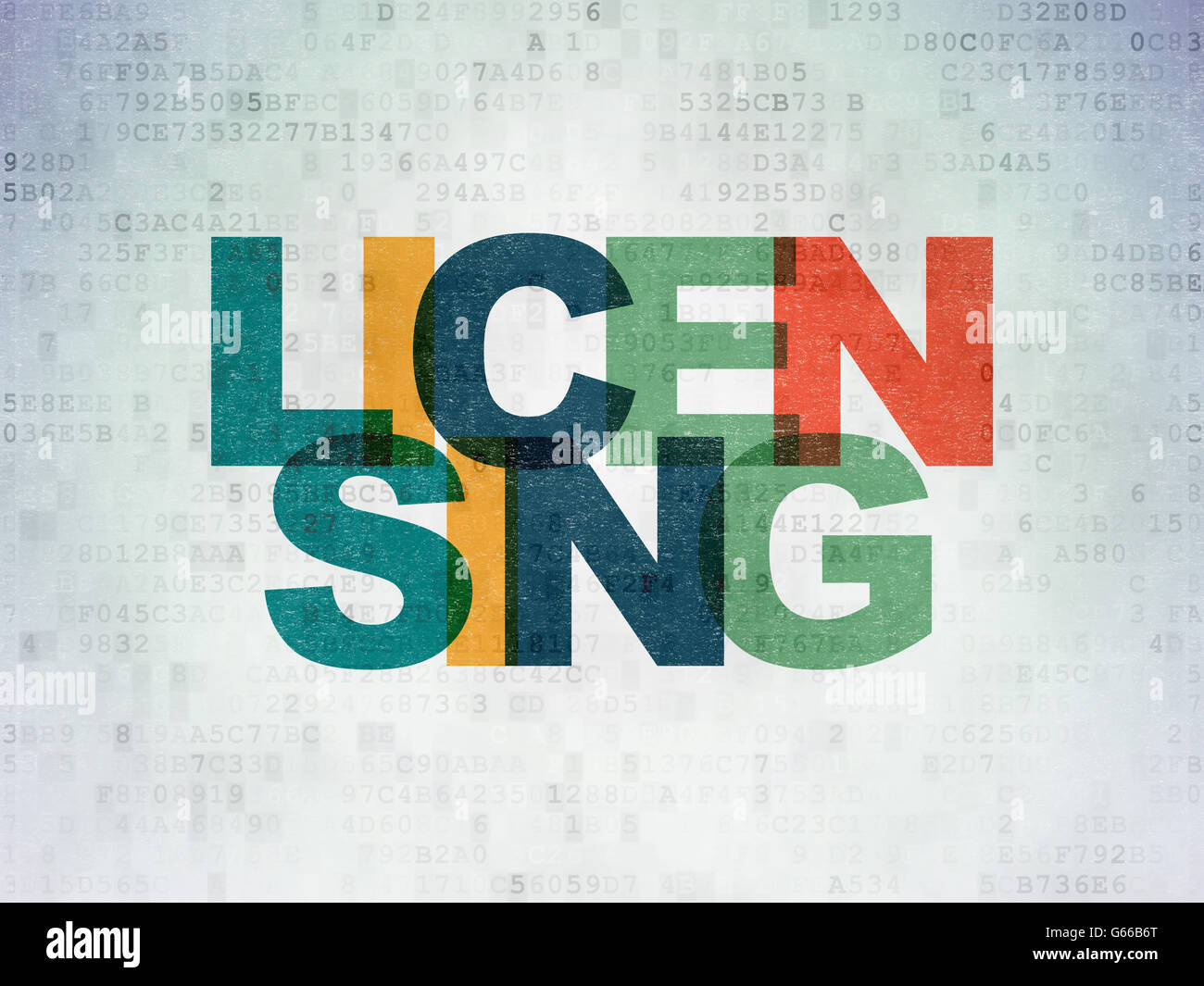 Law concept: Licensing on Digital Data Paper background Stock Photo - Alamy