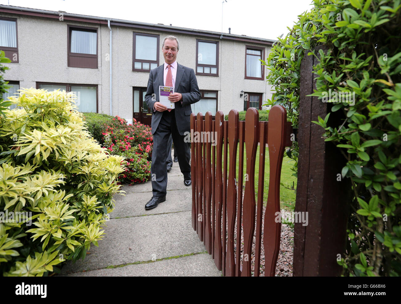 UKIP Leader Nigel Farage as he campaigns for Aberdeen Donside by ...