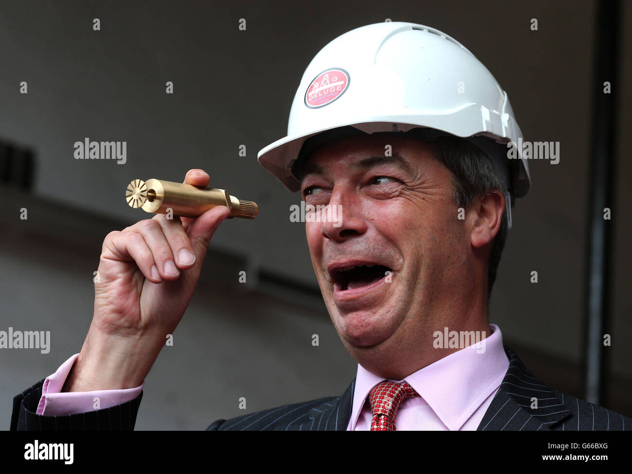 Ukip leader Nigel Farage during a visit to RigDeluge where he viewed ...