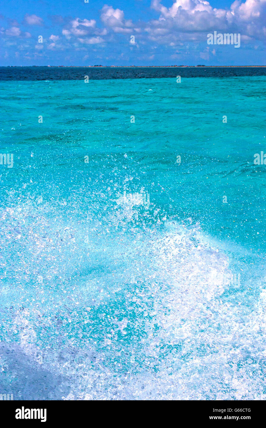 ground in mexico froath and blue foam the sea drop sunny day wave Stock ...