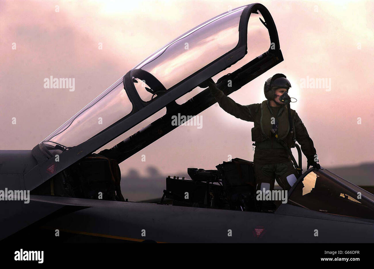 Squadron leader Tim Bullement about to board his Tornado F3. His ...