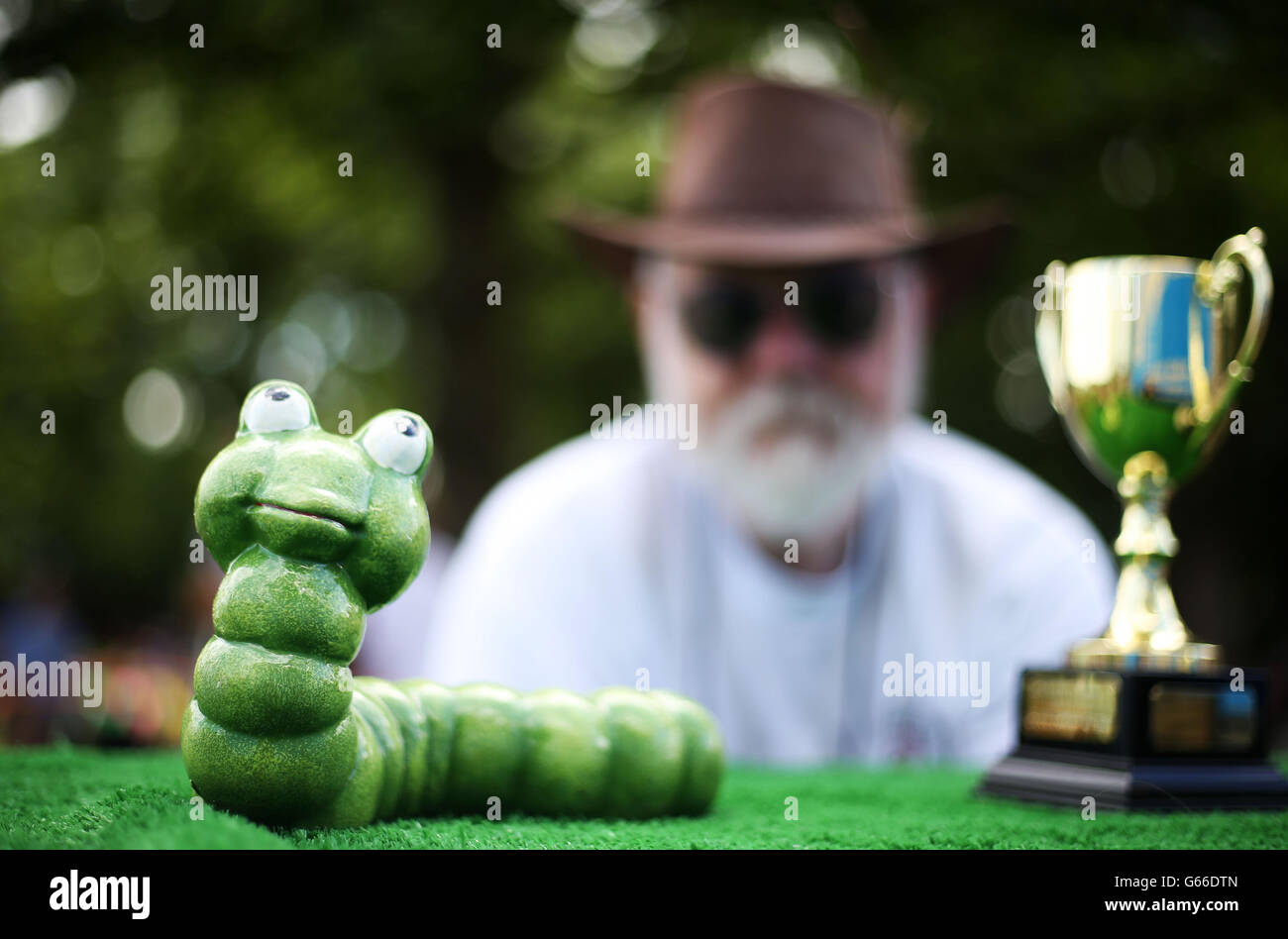 Chairman Mike Forster at the 34th World Worm Charming Championship in ...