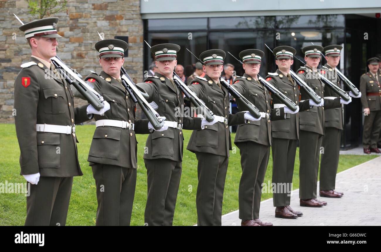 Irish Army Cadets form a guard of honour at the Kennedy family ...