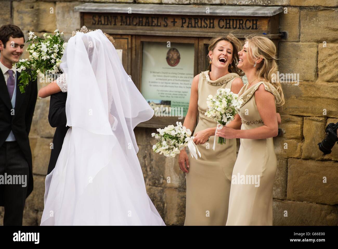 The Duke of Northumberland's daughter Lady Melissa Percy, 26 is greeted ...
