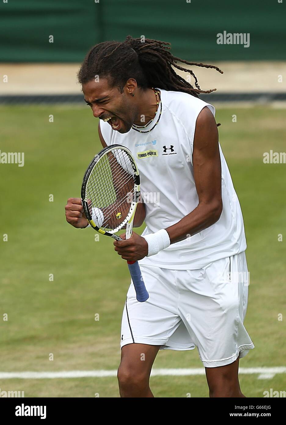 Germany's Dustin Brown celebrates during his match against Australia's ...