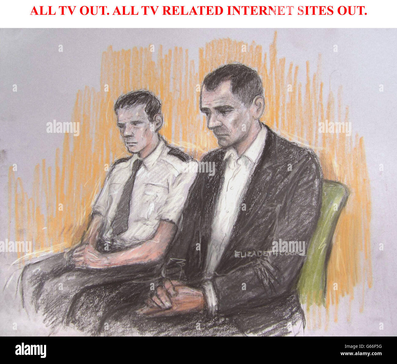 Tv out court artist elizabeth hi-res stock photography and images - Alamy