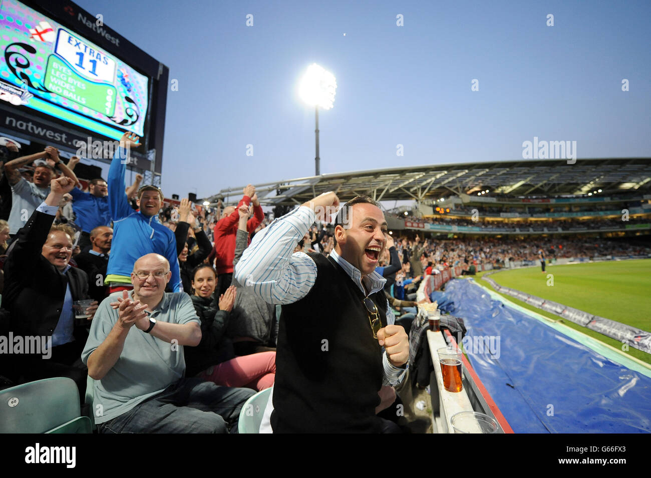 Spectators cheer on their side during the game between England and New ...