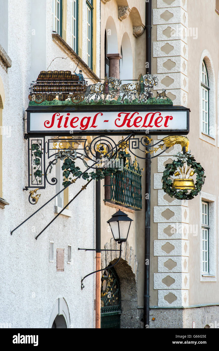 Typical guild sign in Salzburg, Austria Stock Photo - Alamy