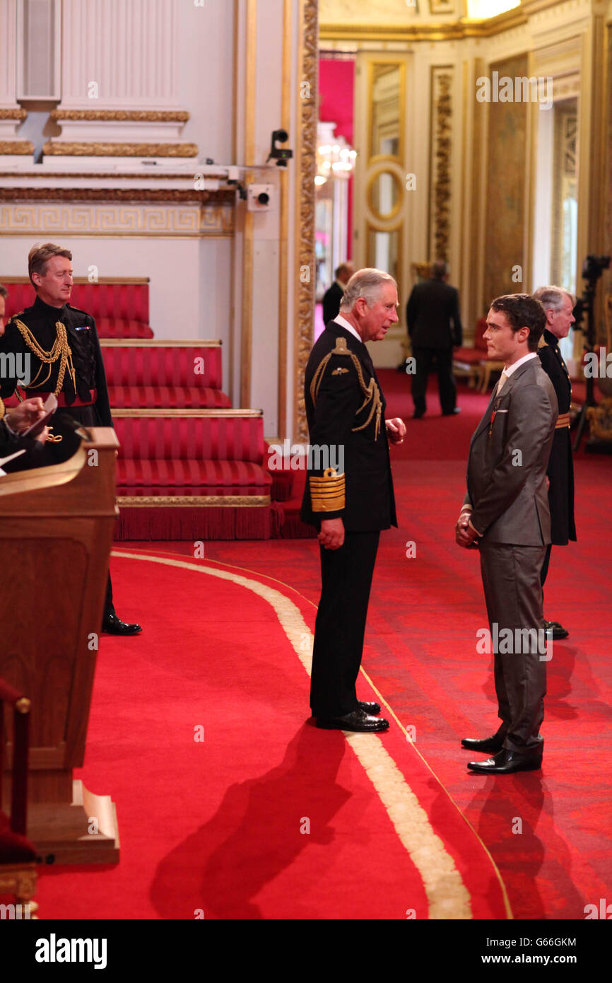 Cyclist Steven Burke is awarded an MBE, for services to cycling, by the ...