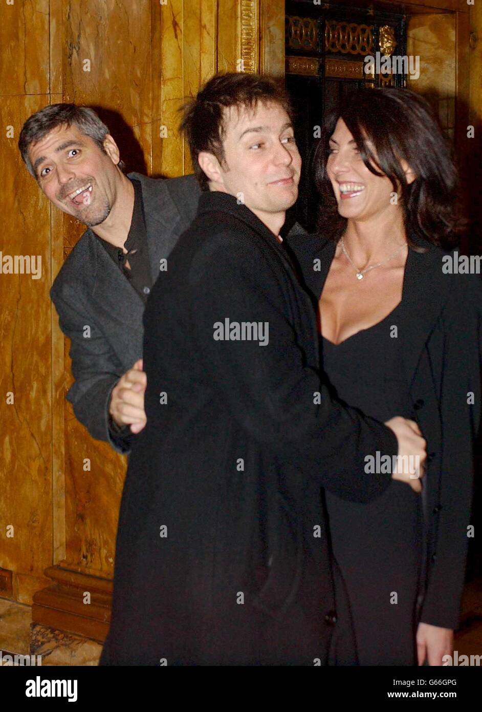 American george clooney sam rockwell his actress girlfriend gina ...