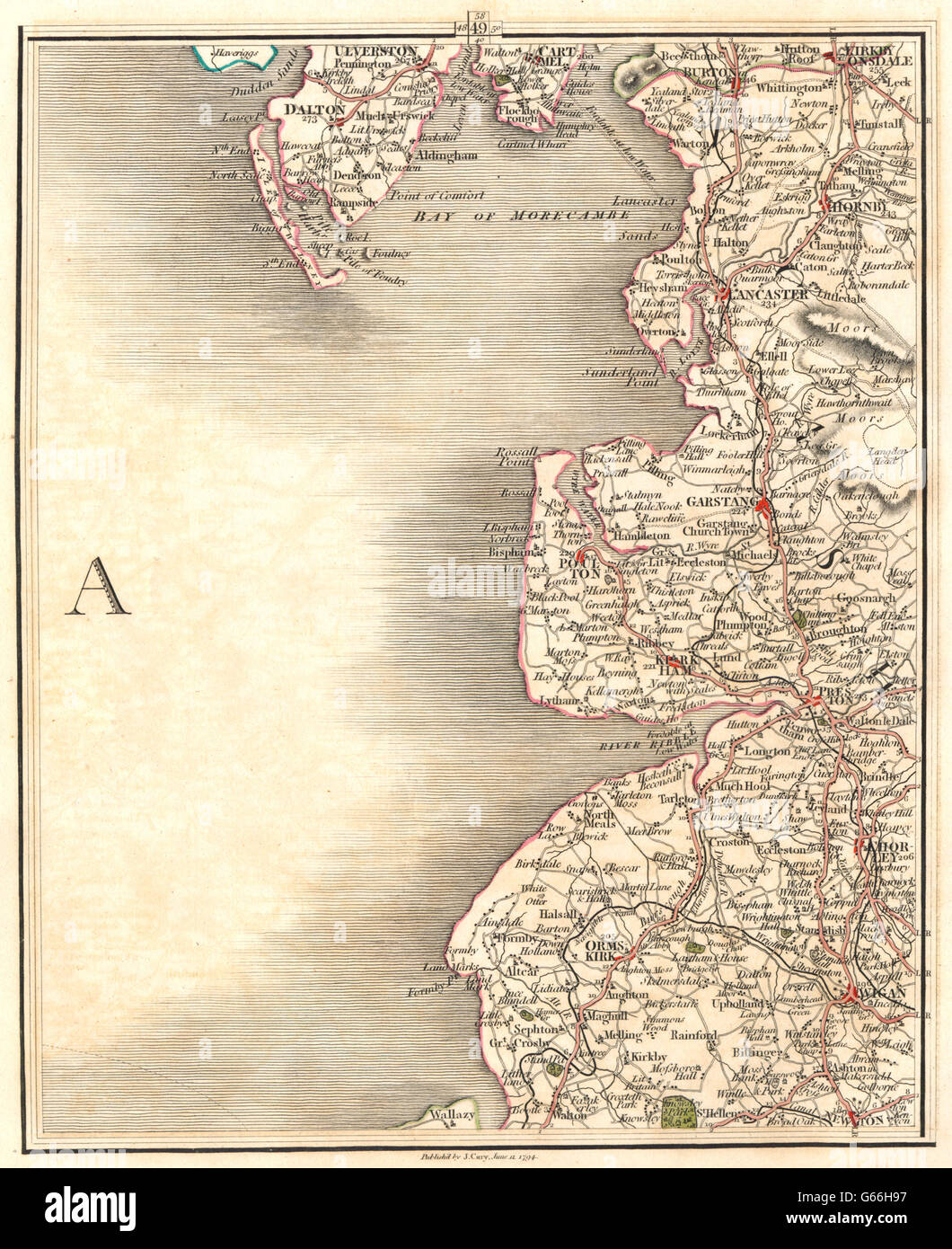 LANCASHIRE COAST: Lancaster Preston Lytham Blackpool Barrow Wigan. CARY ...