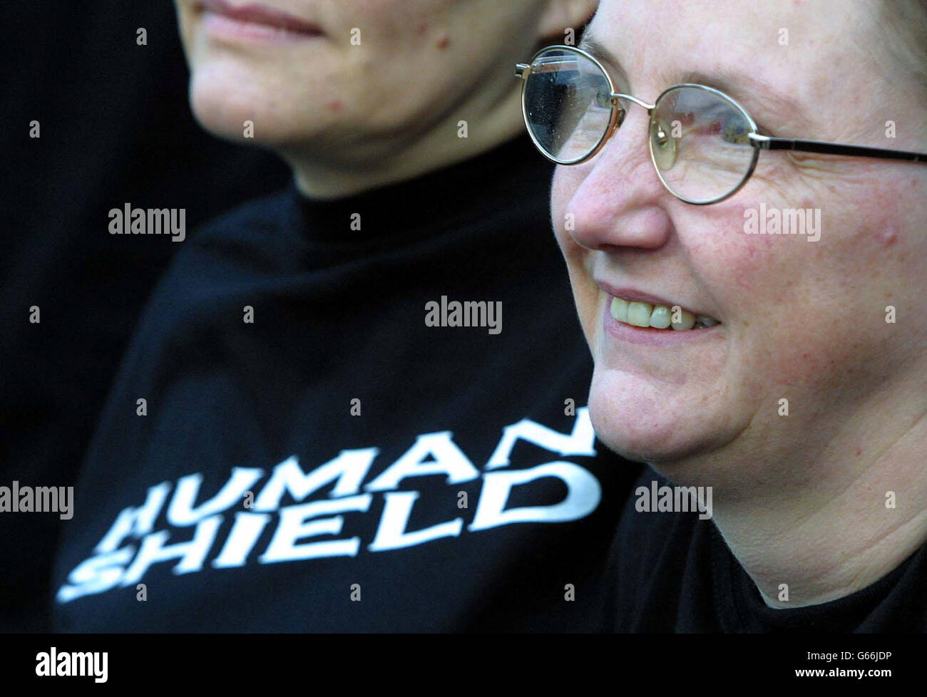 The Human Shield protest group in central London, before setting off on ...