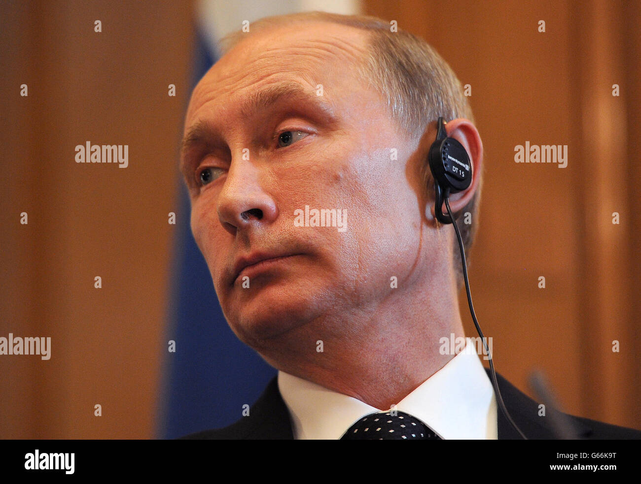 Russian President Vladimir Putin speaks during a press conference ...
