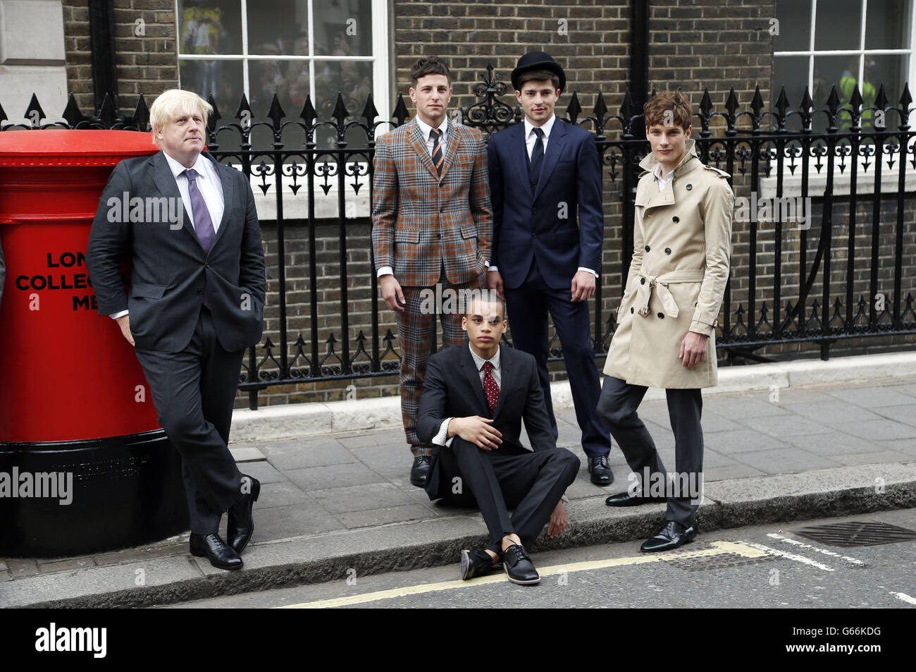 Mayor of London, Boris Johnson joins male models wearing iconic British ...