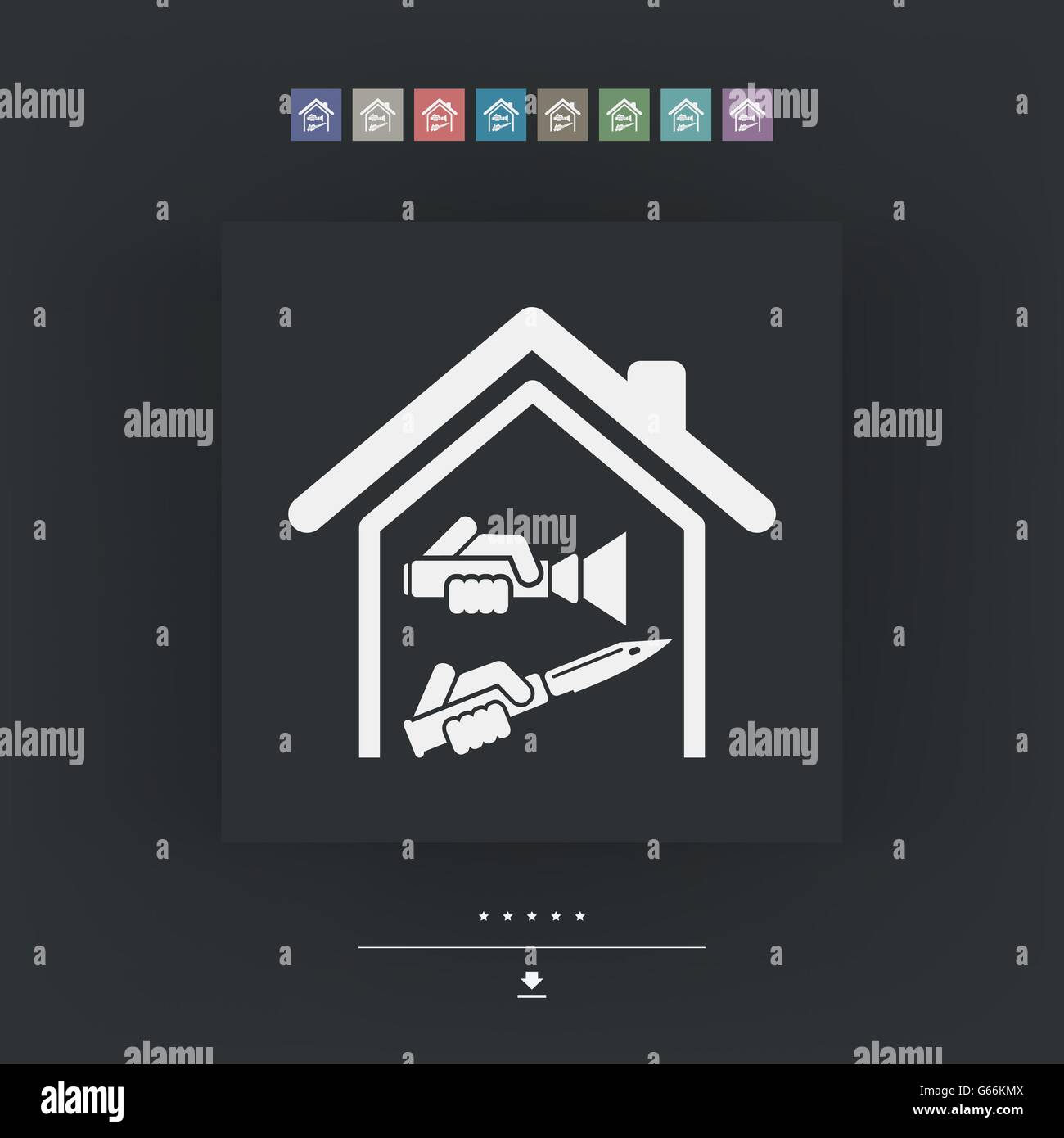 Domestic robbery with knife Stock Vector Image & Art - Alamy