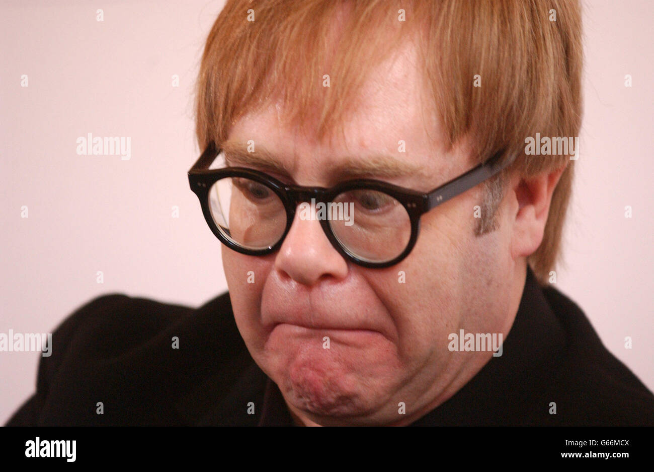 Singer Sir Elton John during a press conference at the Old Vic Theatre ...