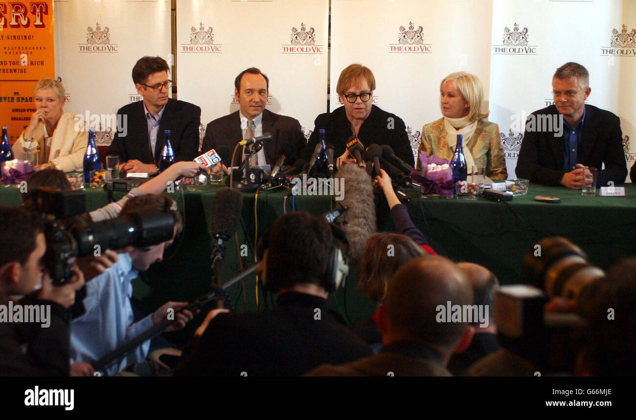 From left to right; Judi Dench, David Liddiment, Kevin Spacey, Elton ...
