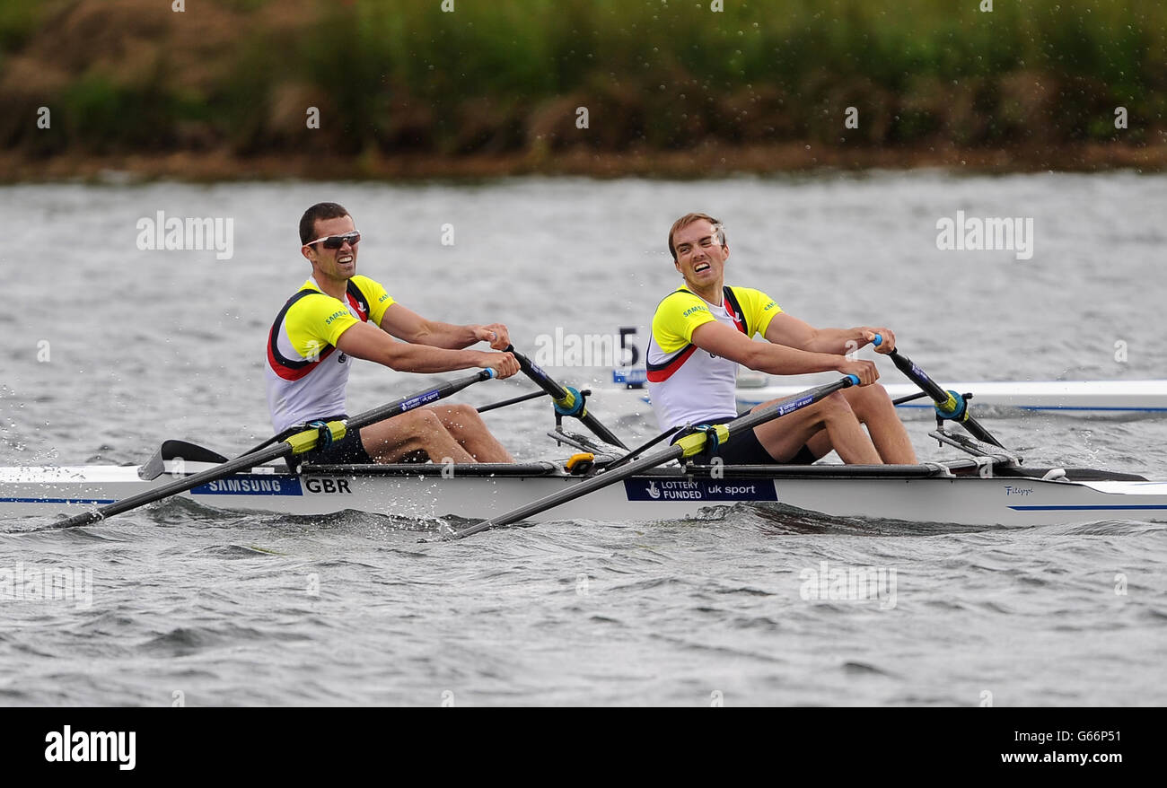 Great Britain's Richard (left) and Peter Chambers (right) finishing in ...