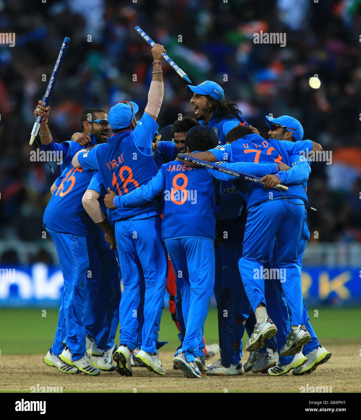 India celebrate victory icc champions trophy final edgbaston hi-res ...