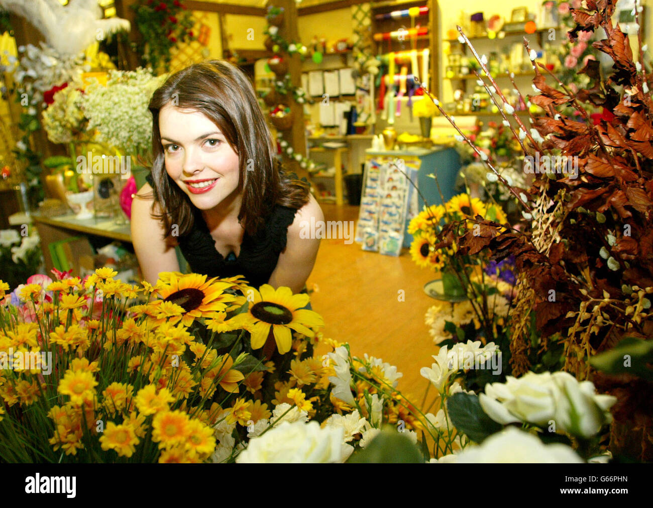 Coronation Street's Tracy Preston (Kate Ford) inside the Florist Shop ...