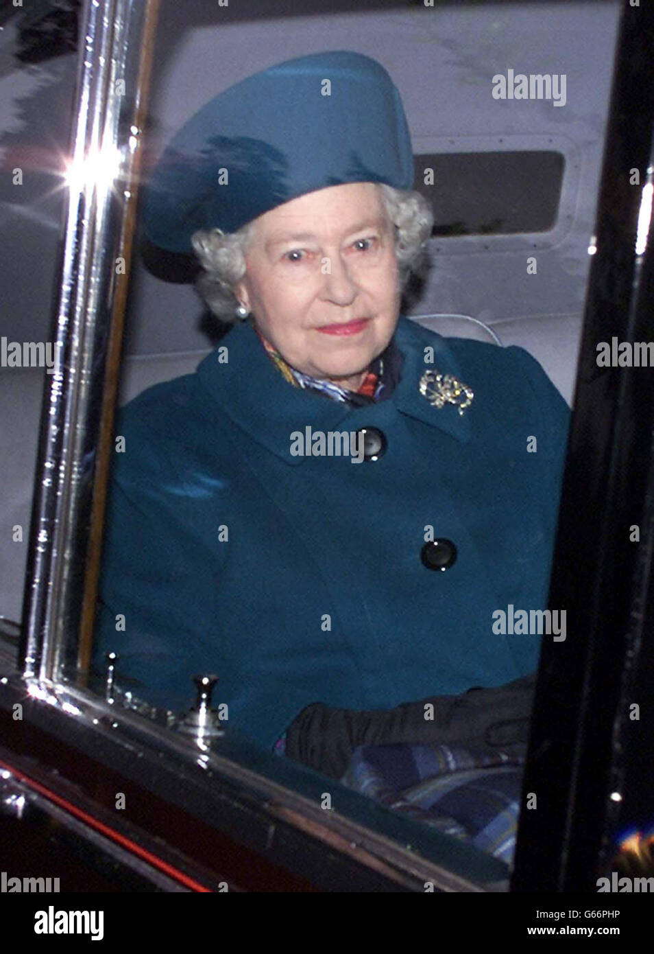 The Queen arrives at St Marys Church, Sandringham, Norfolk. The Queen ...