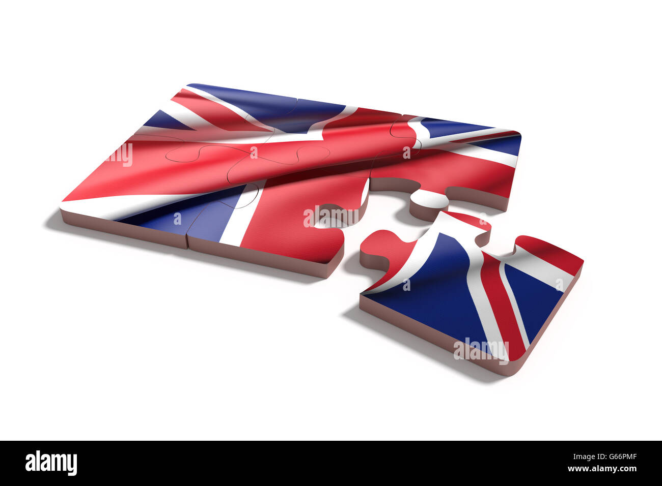 3d rendering of isolated puzzle UK flag on white background Stock Photo ...
