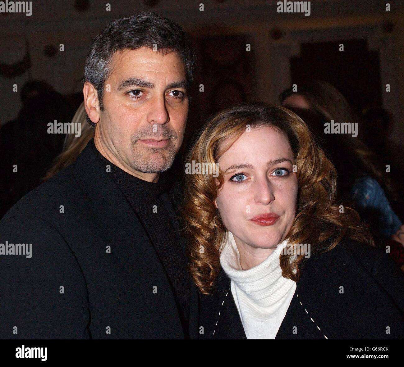 Actor George Clooney and actress Gillian Anderson arrive for the UK ...