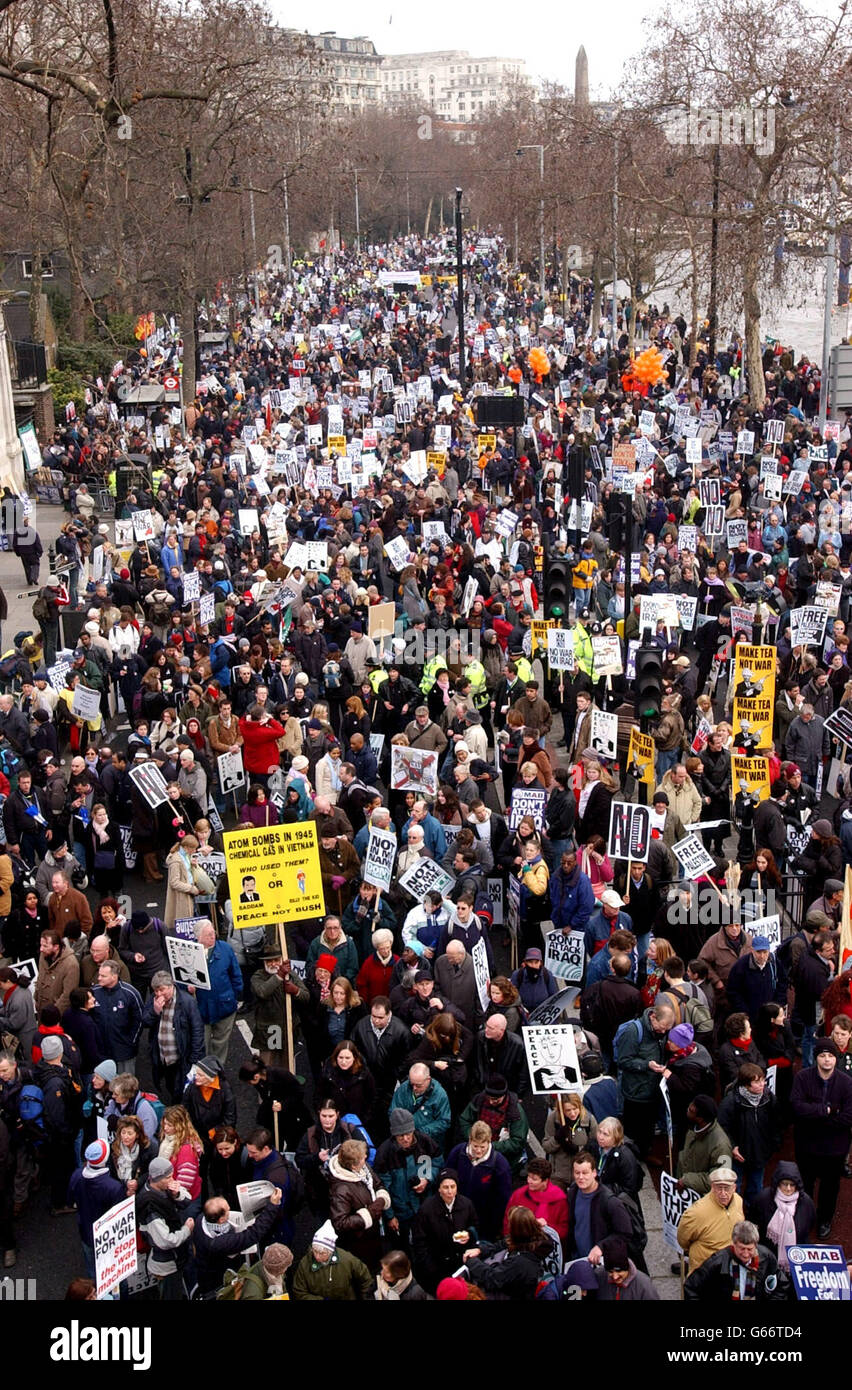 Anti-war march protesters Stock Photo - Alamy