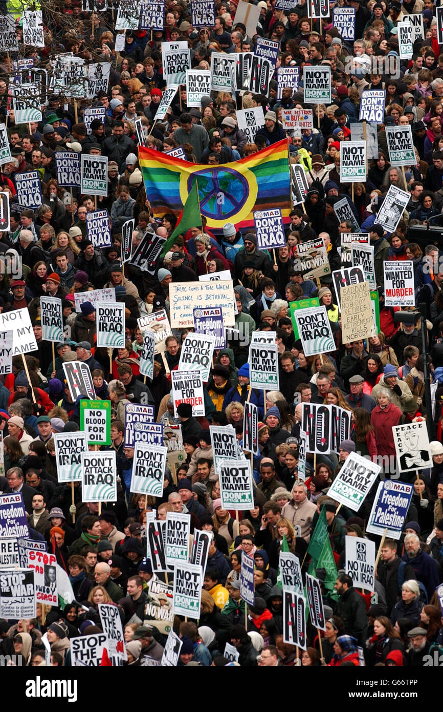 Aerial view protest london hi-res stock photography and images - Alamy