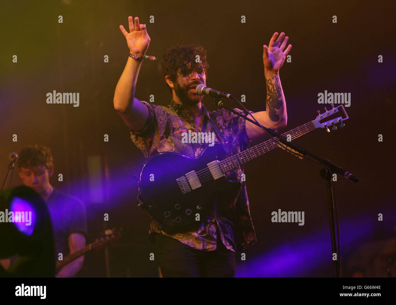 Yannis Philippakis of Foals performing on the Other Stage, during the ...