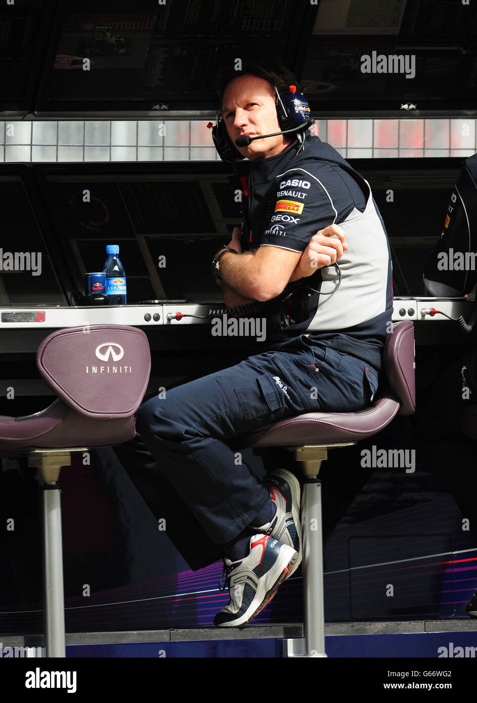 Red Bull team principal Christian Horner during third practice for the ...