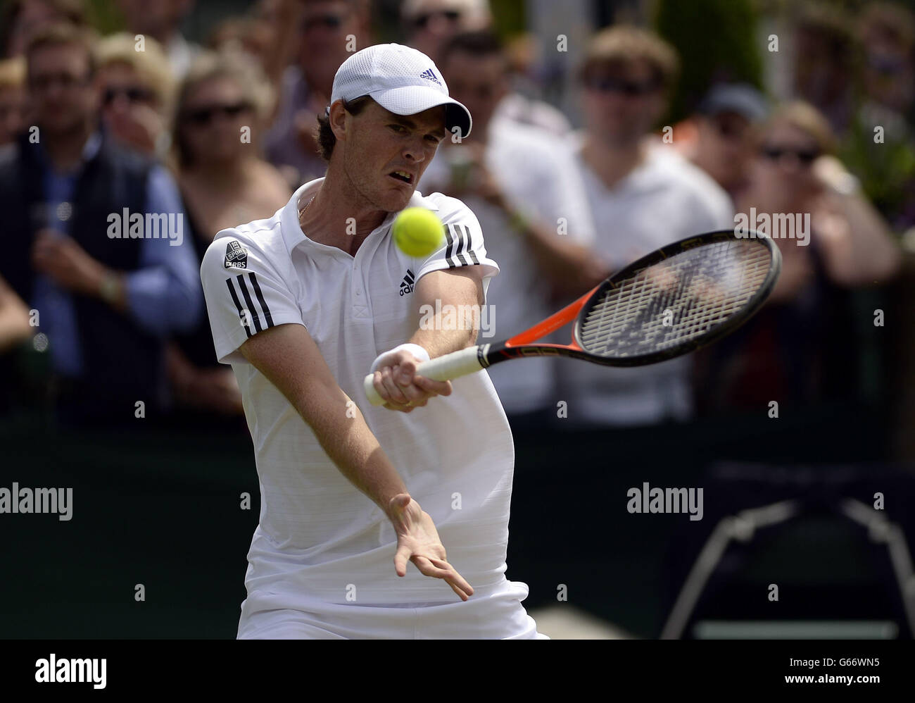 Great Britain's Jamie Murray in action during his double's match with ...