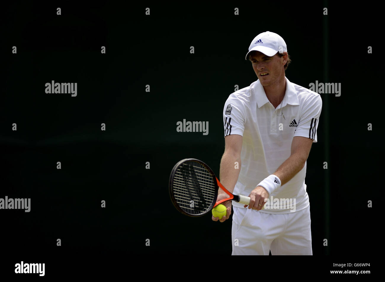 Great Britain's Jamie Murray in action during his double's match with ...