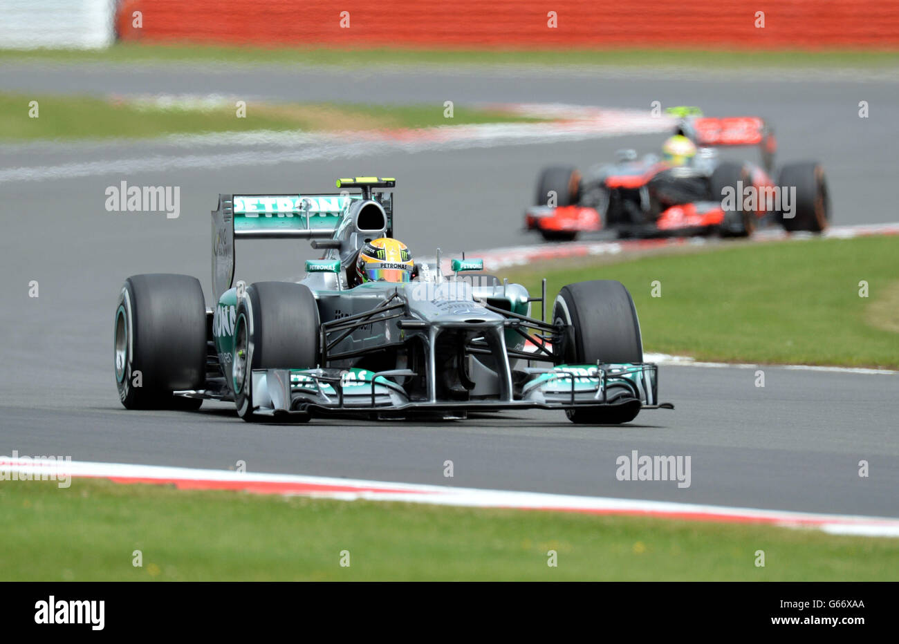 Mercedes driver Lewis Hamilton during qualifying for the 2013 Santander ...
