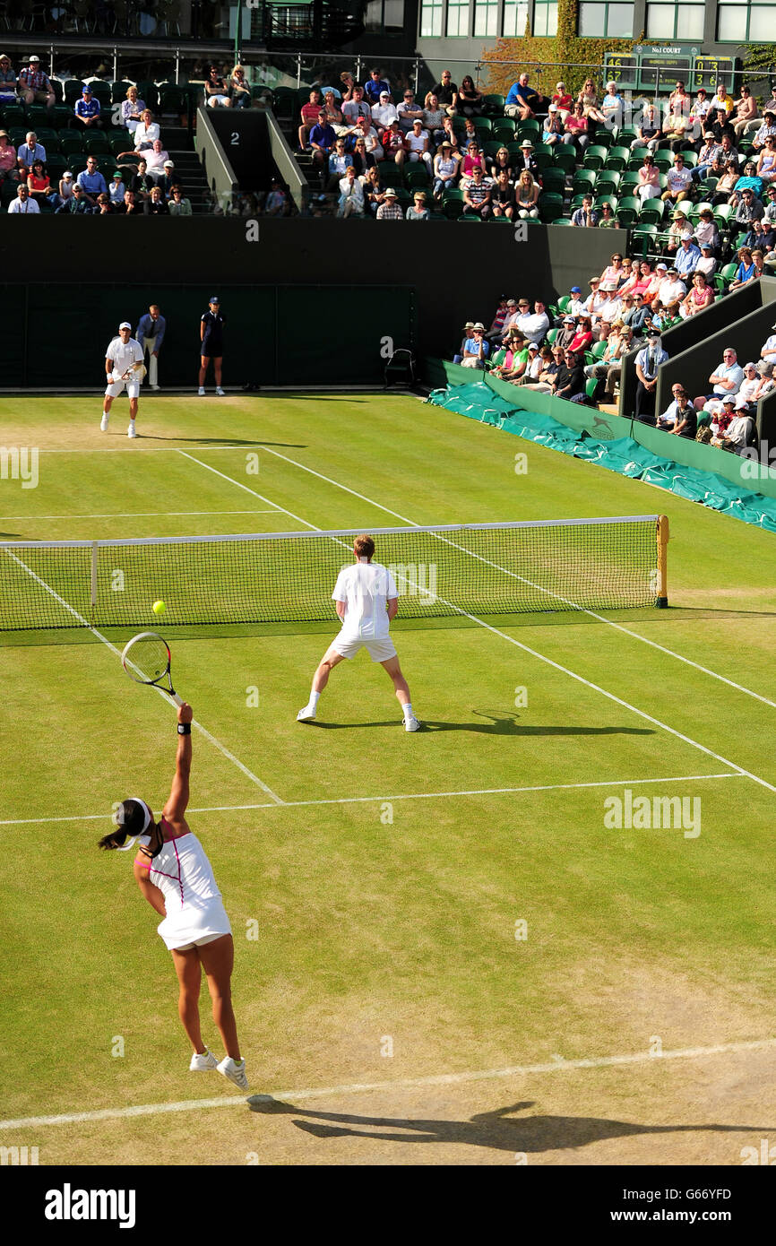 Great Britain's Heather Watson in action during the match with her ...
