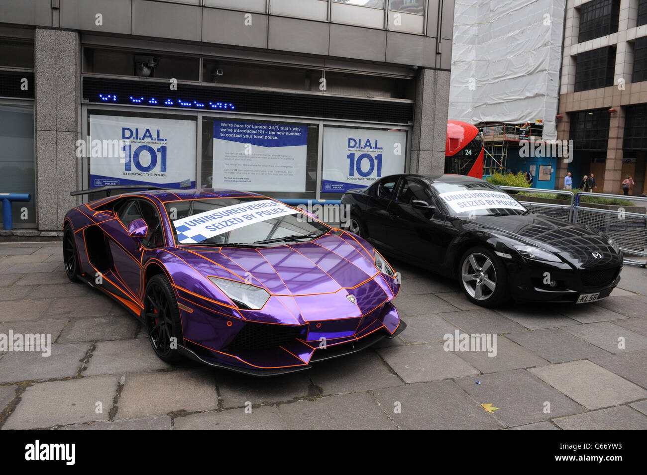Purple Lamborghini Aventador Police Car