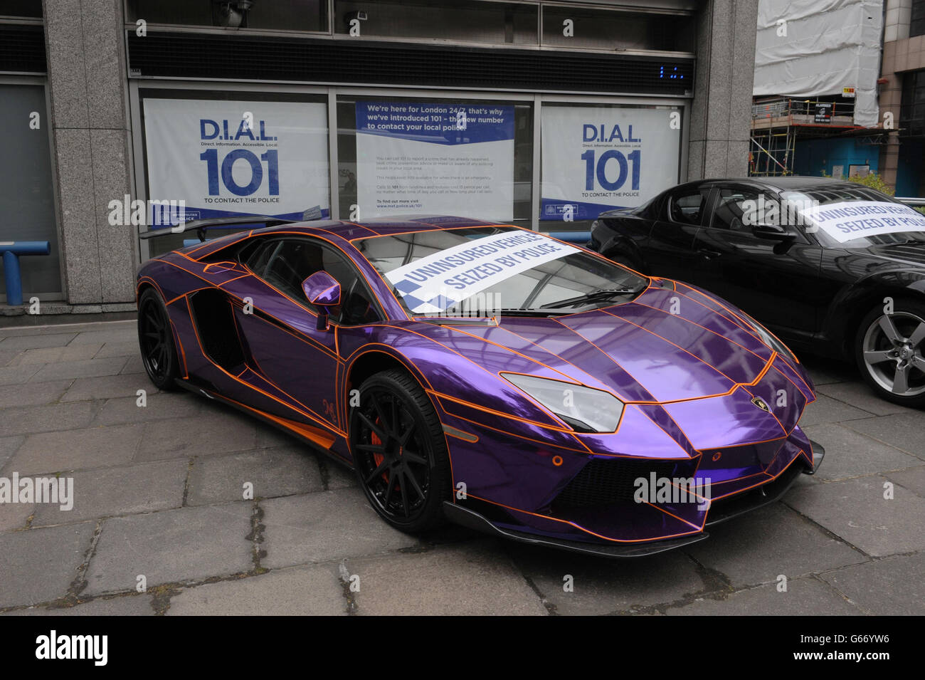 Purple Lamborghini Aventador Police Car