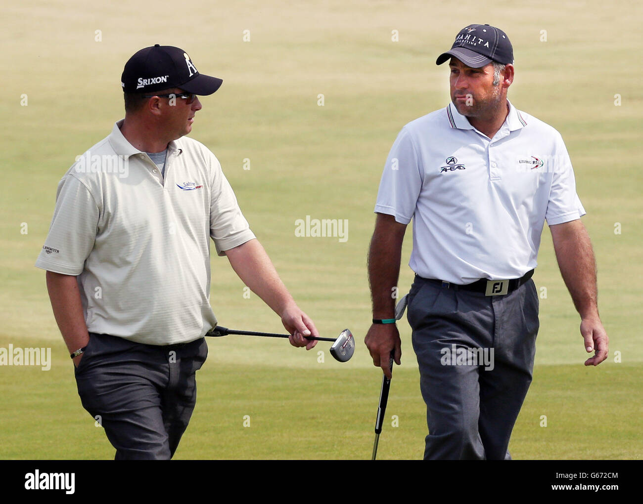 Hennie Otto (right) and Greig Hutcheon on the 14th during day three of ...
