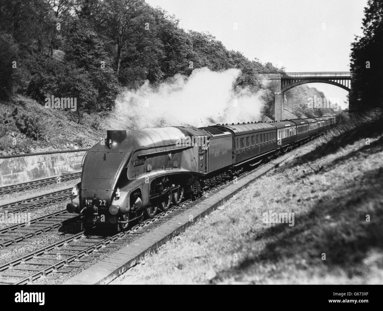Mallard locomotive steam train Black and White Stock Photos & Images ...