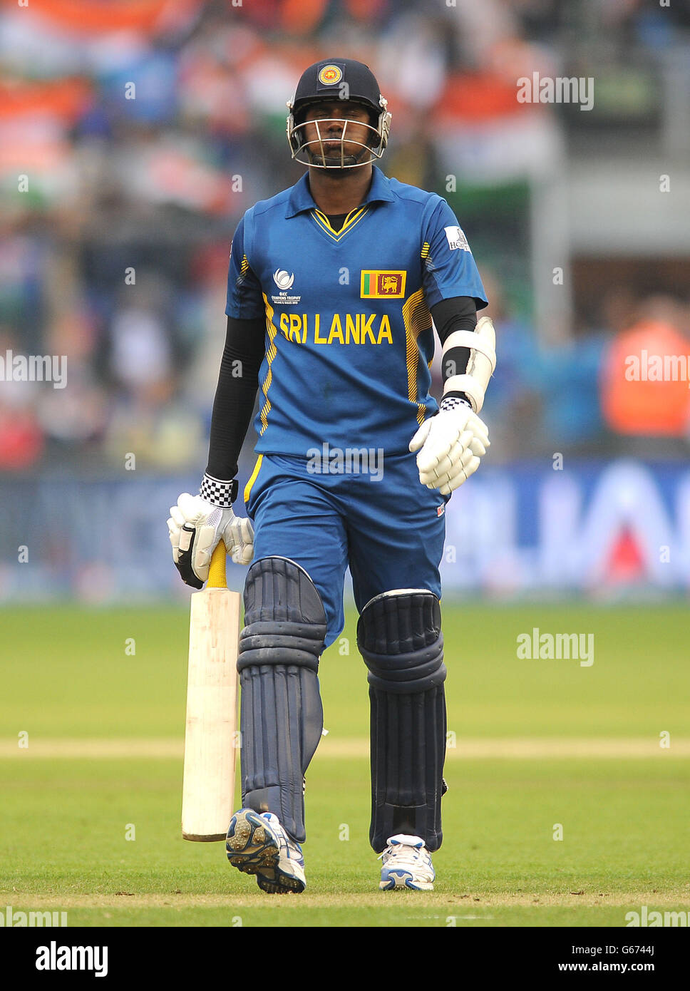 Sri Lanka's Angelo Mathews looks dejected as he leaves the field of ...