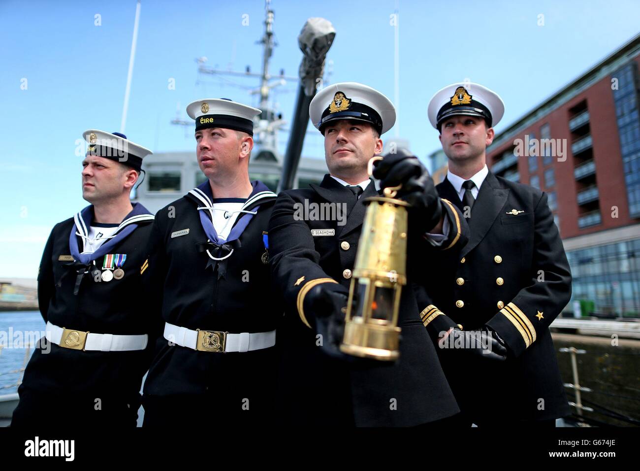 Irish Navy Personnel (left to right) Lead Communications Operator David ...