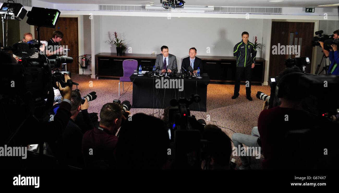 Cricket - Australia Press Conference - Radisson Blu Hotel Stock Photo ...