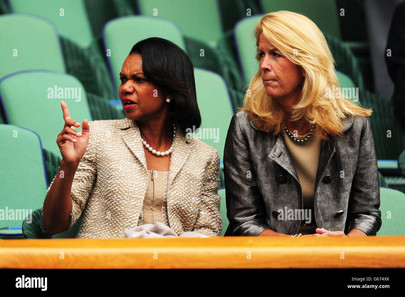 Dr Condoleezza Rice in the Royal Box during day one of the Wimbledon ...