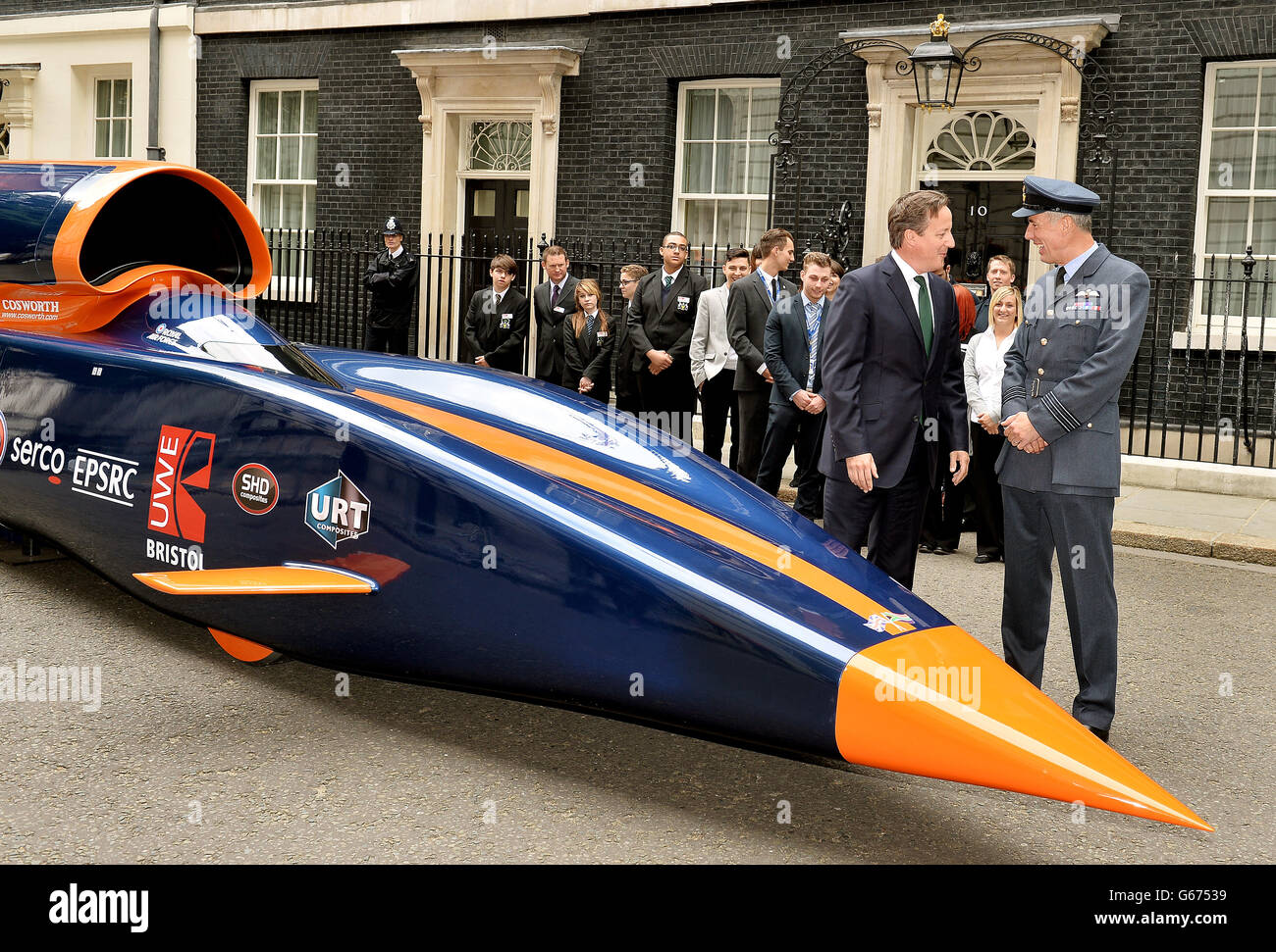The Prime Minister David Cameron talks to RAF Pilot Andy Green about ...