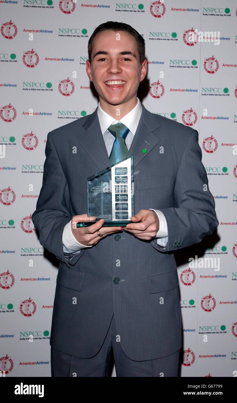 Actor Martin Compston with his British Newcomer of the Year award ...