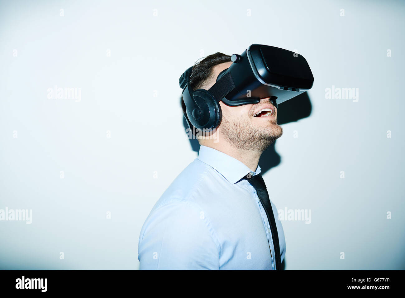 Watching amazing reality Stock Photo - Alamy