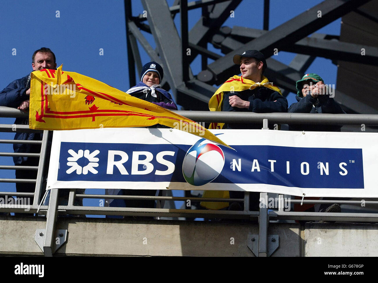 RBS 6 Nations banners at Murrayfield. Fans and Stadium Dressing at ...