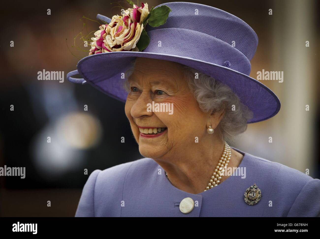 Queen Elizabeth II during her visit to Howe Barracks in Canterbury ...