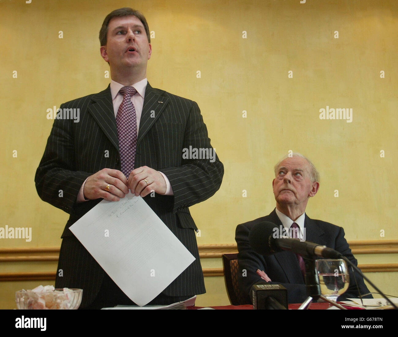 Lagan Valley Ulster Unionist MP Jeffrey Donaldson (left) and former ...